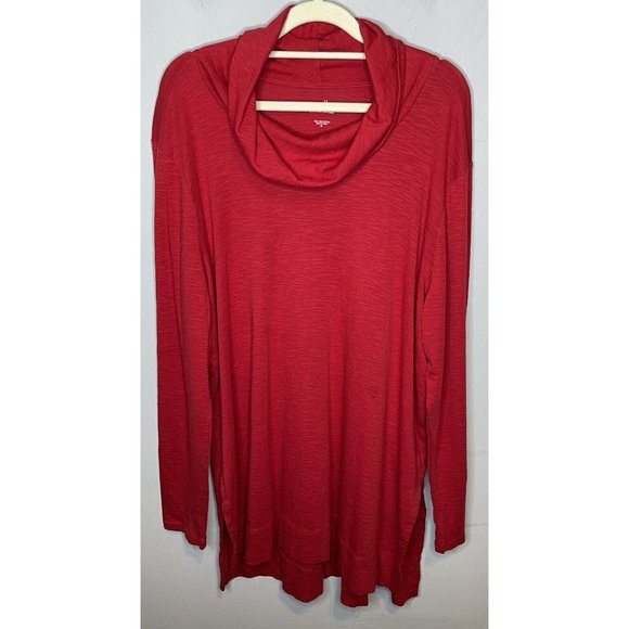 J. Jill | Tops | J Jill Pima Cowl Neck Tunic Xl Red Long Sleeve Womens ...